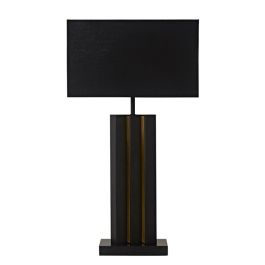Modern Black and Gold Table Lamp – Rectangular Shade | Get it @ Guineys