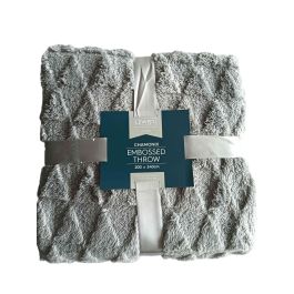 Chamonix Embossed Throw – Silver | Super Soft & Elegant Blanket