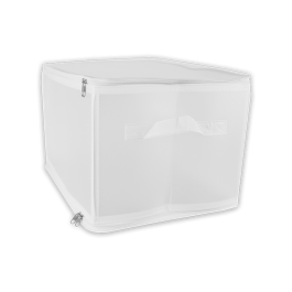 Collapsible Zip Storage Box 30x40x25cm | Clear Plastic & Fabric Handle