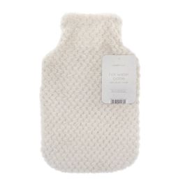 Popcorn Fleece Hot Water Bottle Cream