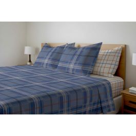 Lona Navy Check Soft Touch Microfibre Sheet Set | Comfortable and ...