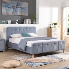 Modern Blue Fabric Upholstered Bed Frame | Stylish & Comfortable | Guineys