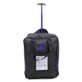 Small Overhead Trolley Cabin Bag Black & Blue by Bordlite – Stylish and ...