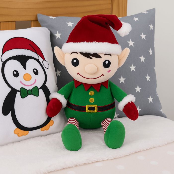 Christmas Elf Teddy – Soft Plush Toy in Festive Outfit | Guineys Ireland