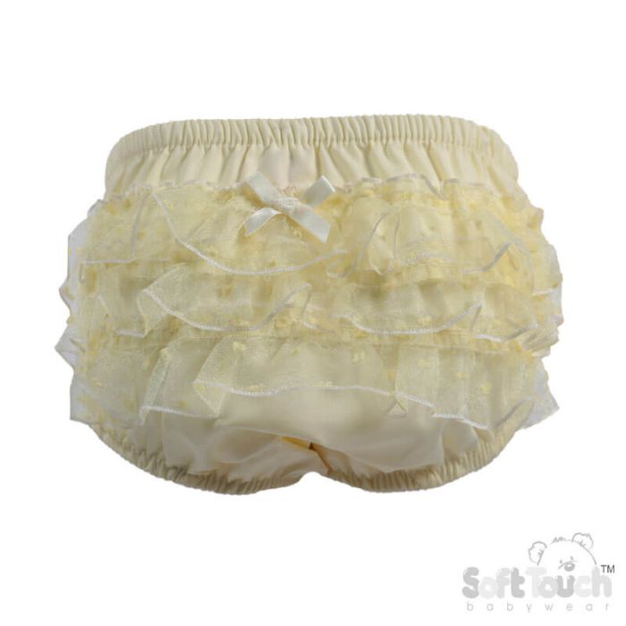 Baby Girl Ivory Frilly Knickers